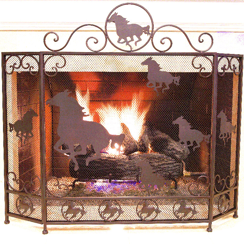 Union Rustic Amie-Lee Iron Fireplace Screen | Wayfair